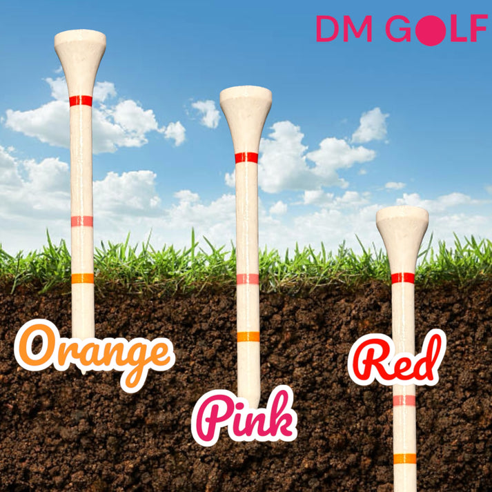 50x Not A Castle Tee Premium 70mm Bamboo Golf Tee With Orange, Pink ...