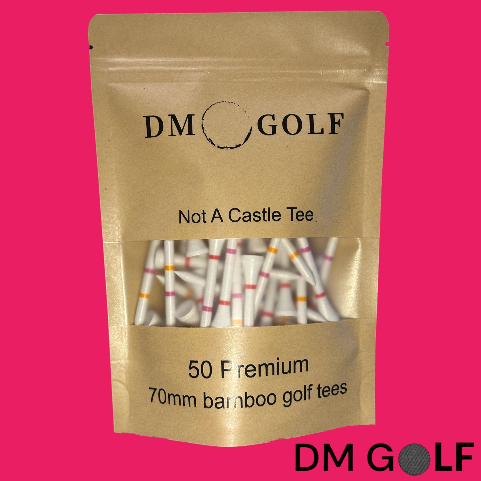 The O G-Not A Castle Tee Premium 70mm Bamboo Golf Tee With Orange, Pin ...